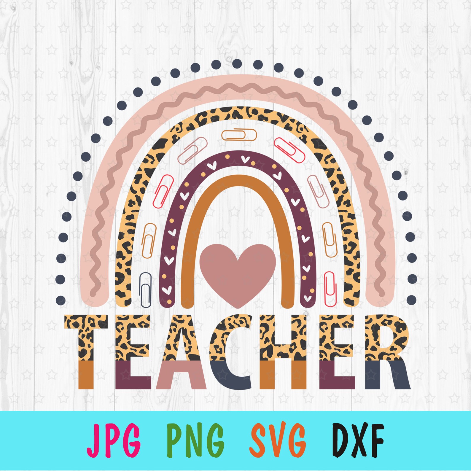 Boho Rainbow Teacher Svg for Cricut Back to School Print for - Etsy