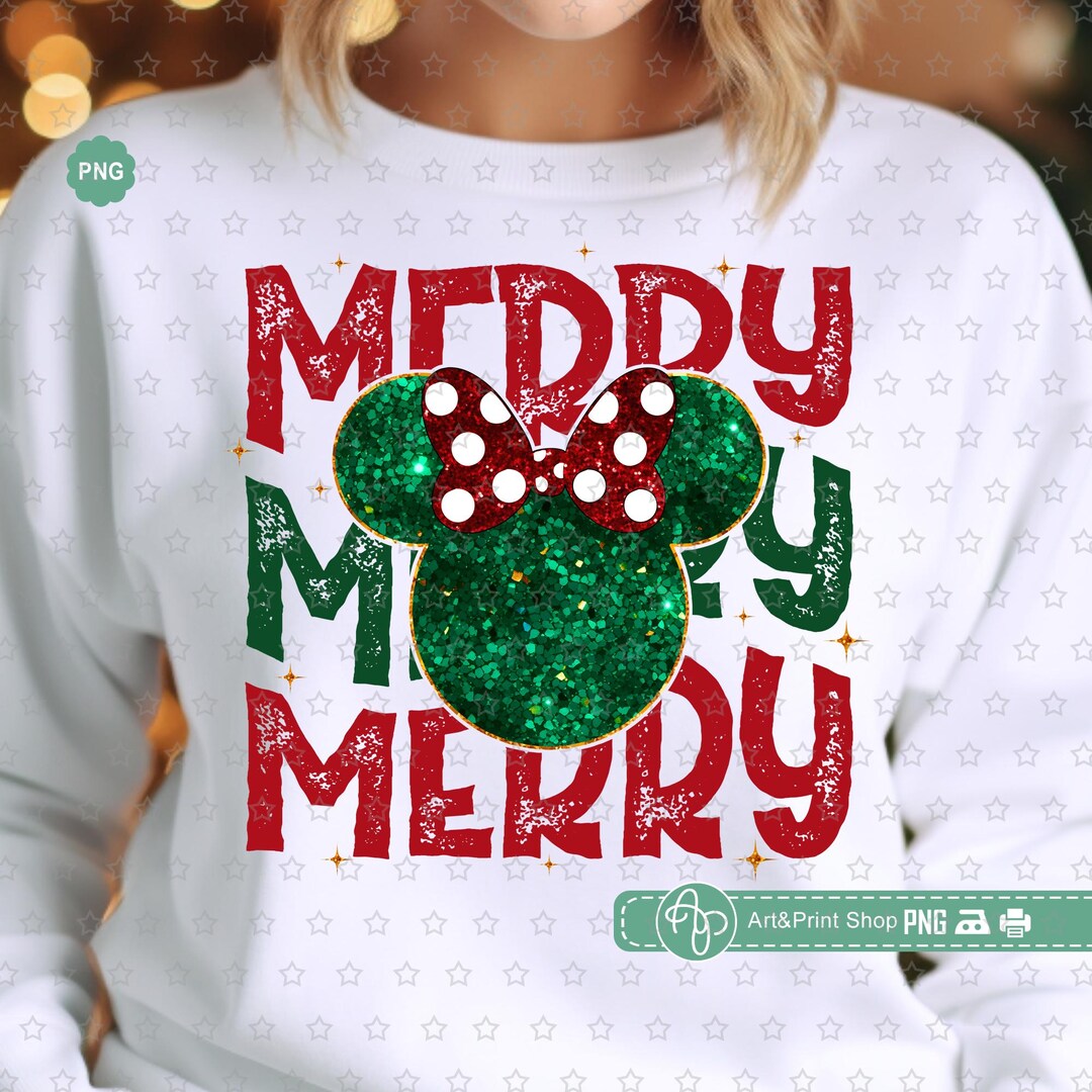 Merry Girl Mouse Head Png, Family Vacation Png, Merry Shirt Png, Mouse ...