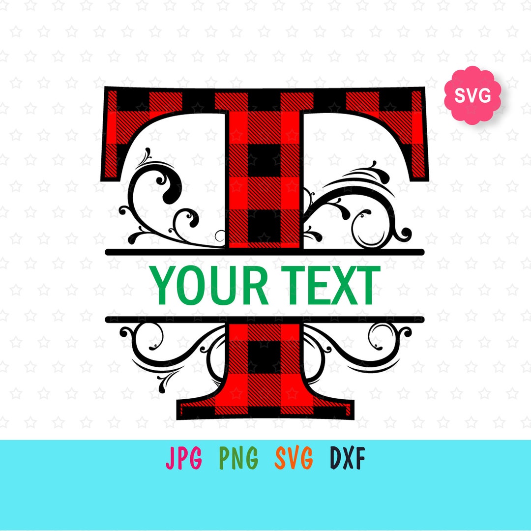 Split Monogram SVG for Cricut, Letter T Monogram Print for T-shirt ...