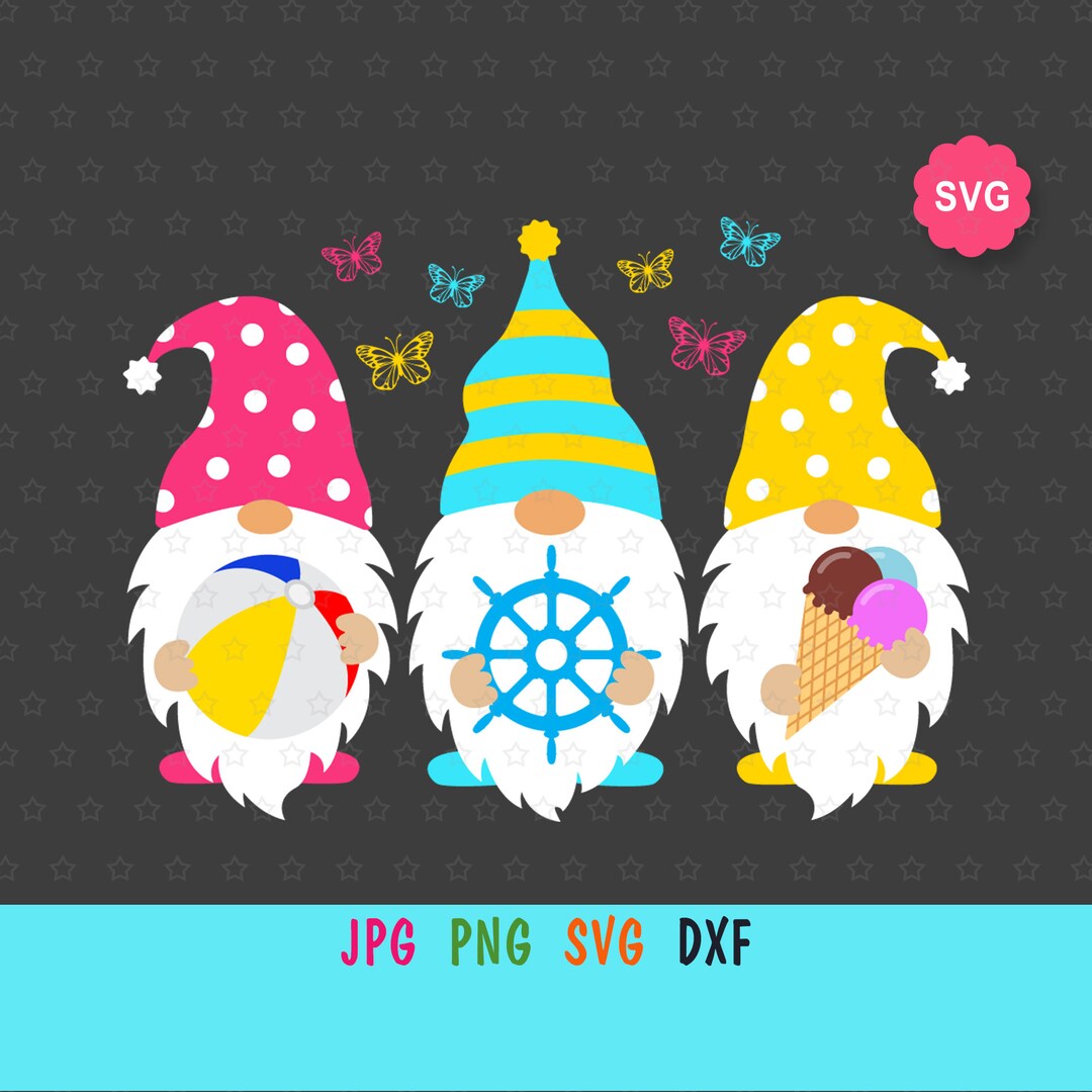 Summer Gnomes SVG for Cricut, Beach Gnomes Print for T-shirt, Hello ...