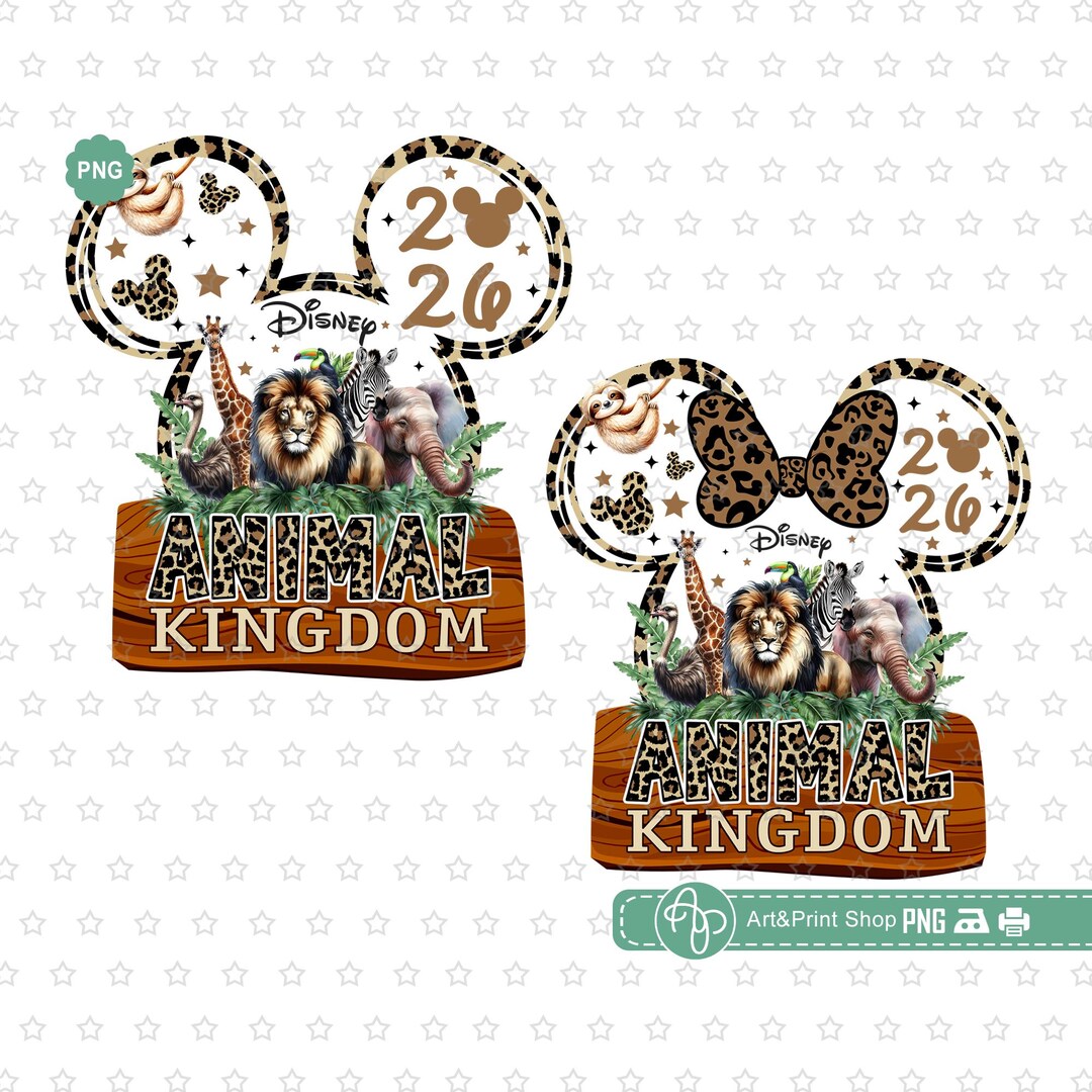 Mouse Animal Kingdom Bundle 2026 PNG: Wild Trip, Mouse Ears, Family ...