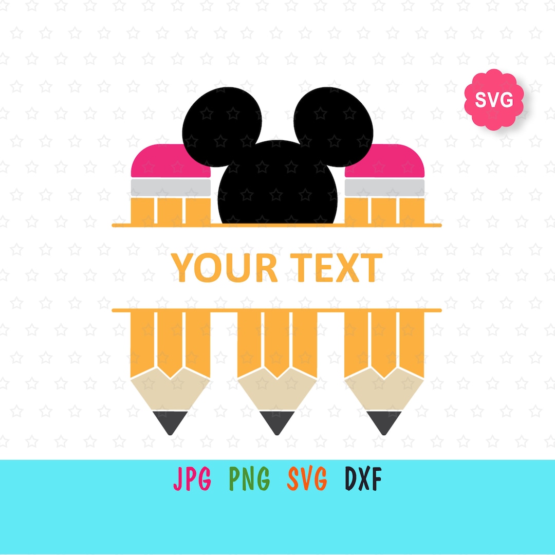 Mouse Ears Back to School Svg for Cricut, Teacher Cut File, Mouse Ears ...