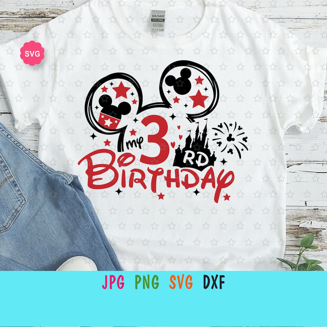 Mouse My 3rd Birthday Boy Svg for Cricut, Birthday Baby Boy Svg, Mouse ...