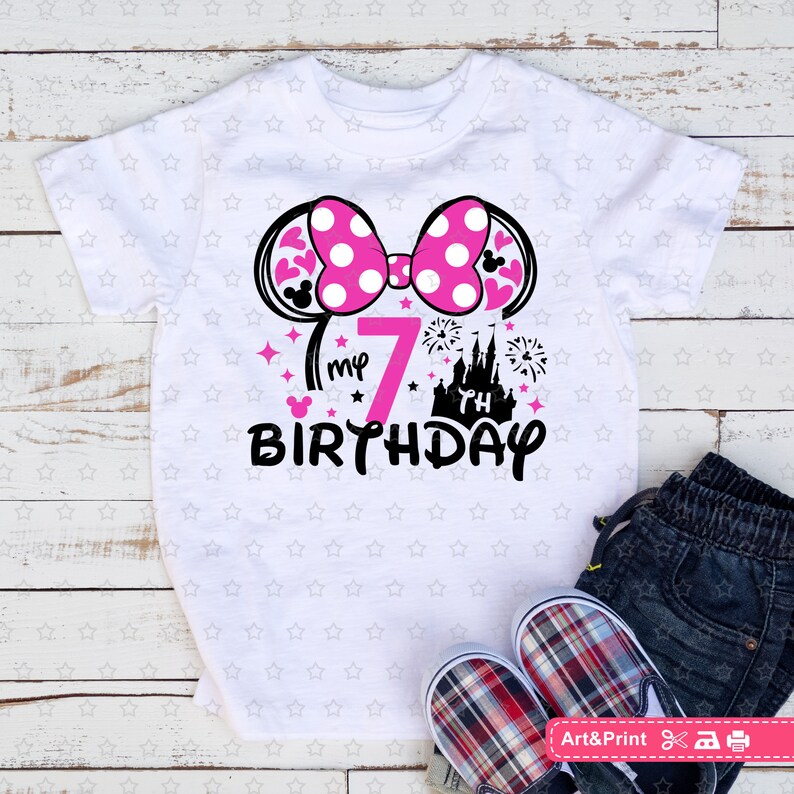 Mouse My 7th Birthday Svg for Cricut, Birthday Girl Print for T-shirt ...
