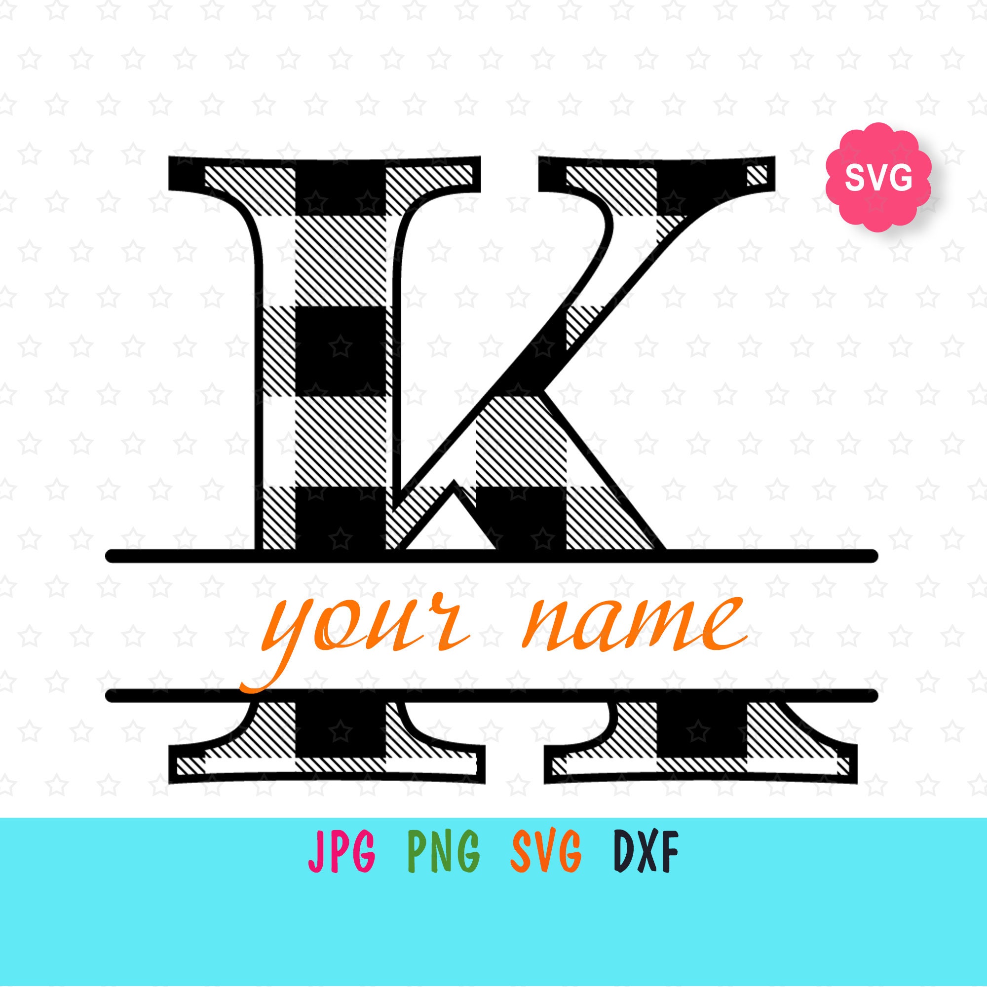 Split Monogram SVG for Cricut Letter K Monogram Print for - Etsy