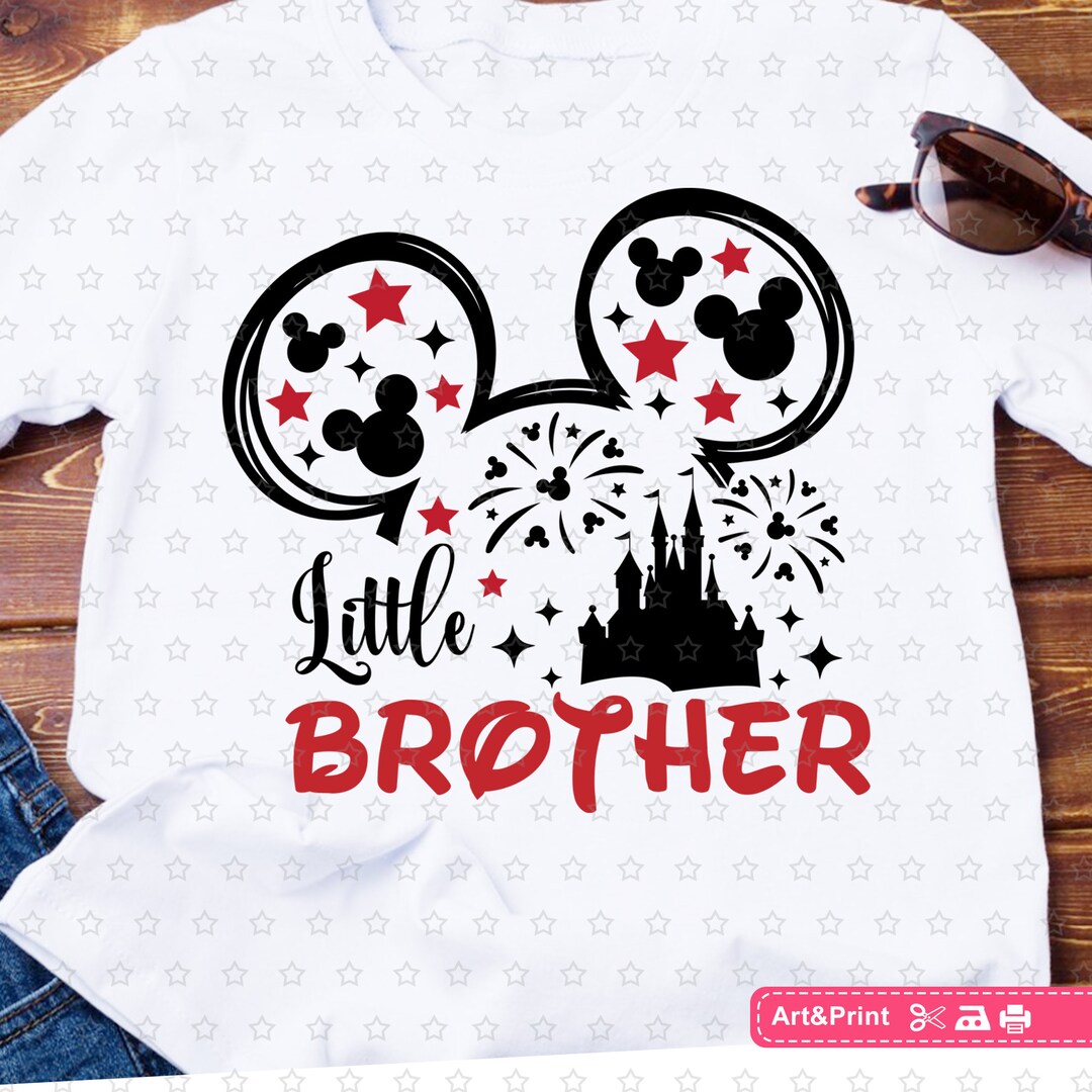 Mouse Little Brother Svg for Cricut, Brother Shirt Svg, Birthday ...