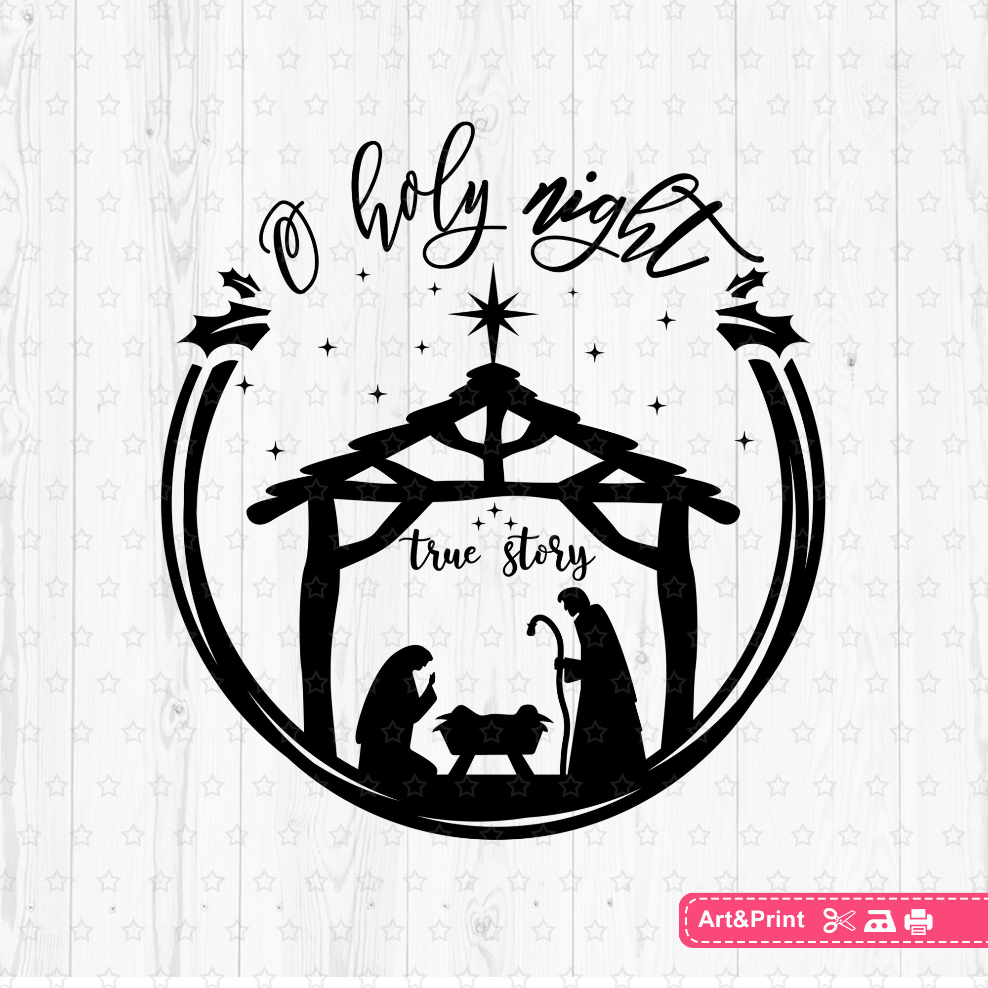 O Holy Night Svg for Cricut Merry Christmas Print for - Etsy