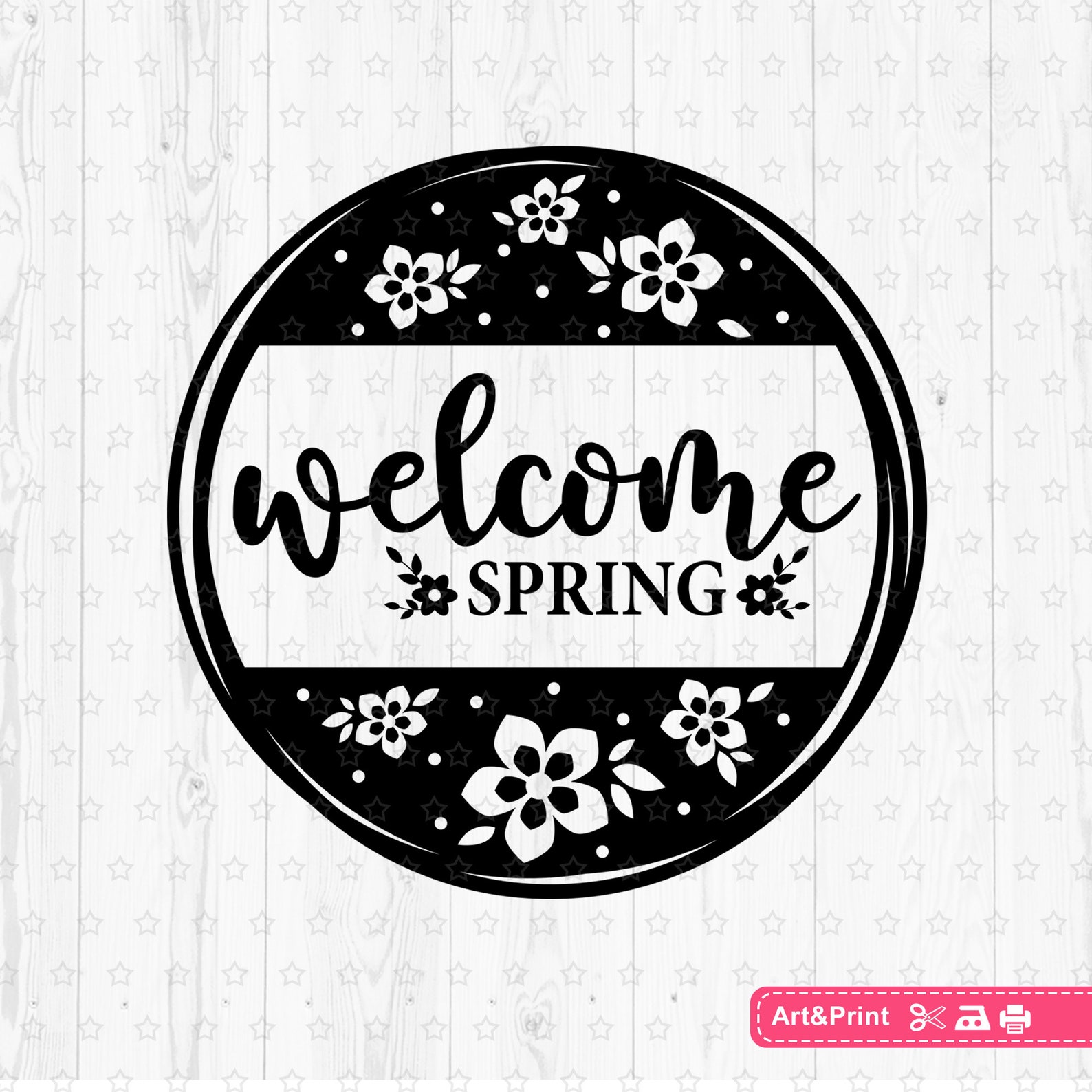 Welcome Spring Sign Svg for Cricut Spring Door Ring Svg - Etsy