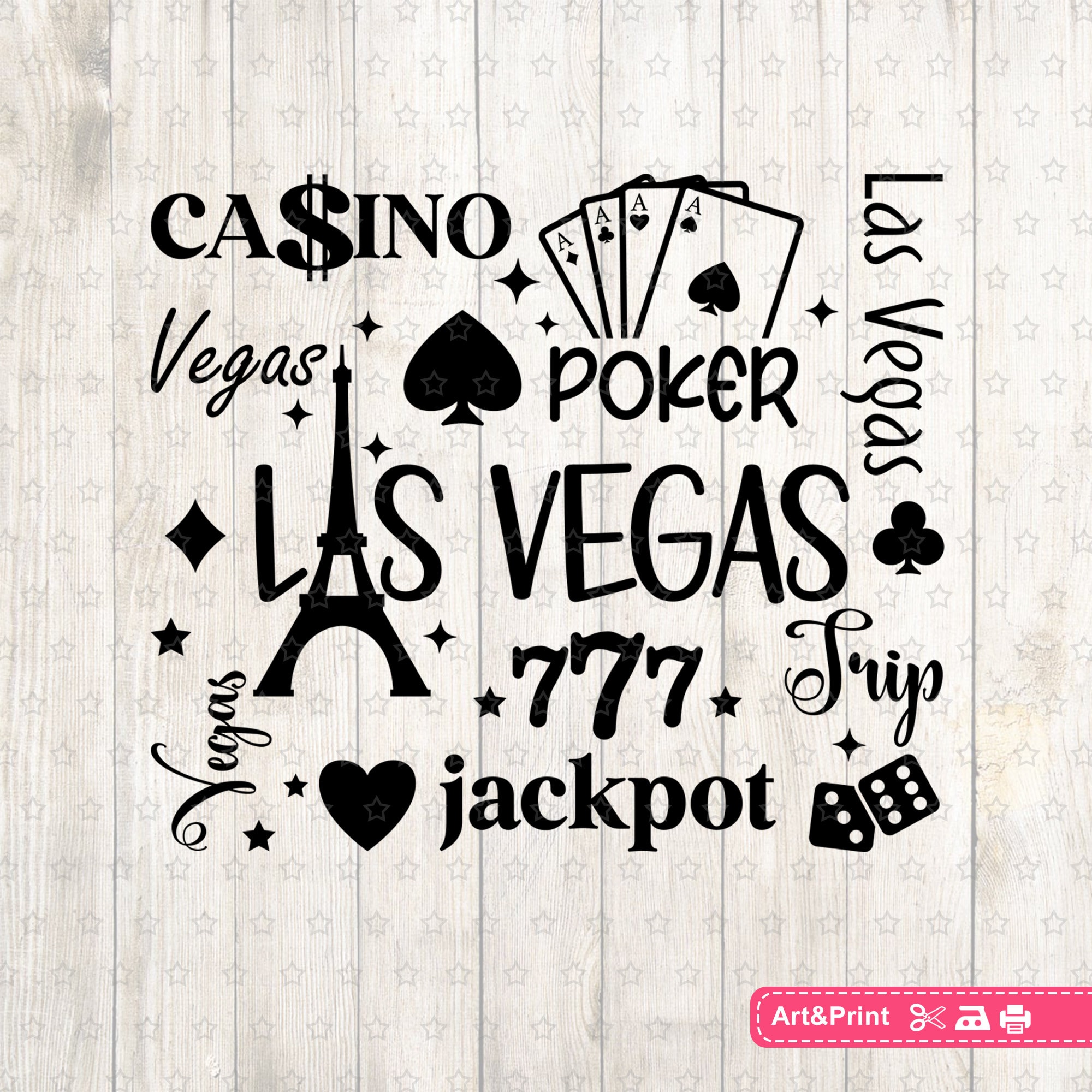 Las Vegas Trip Collage Svg for Cricut, Vegas Svg, Casino Svg, Playing ...