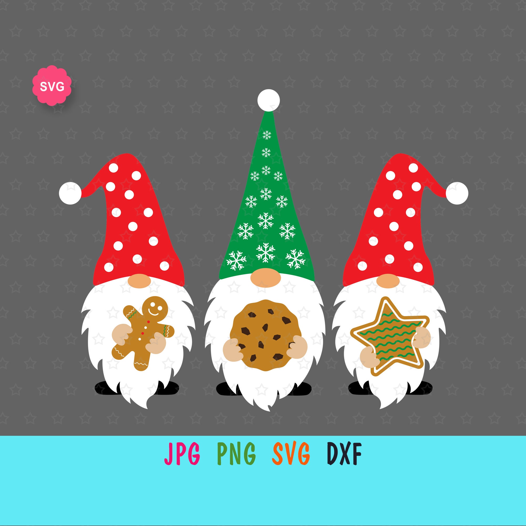 Gnomes With Cookies Svg for Cricut Christmas Gnomes Print for - Etsy