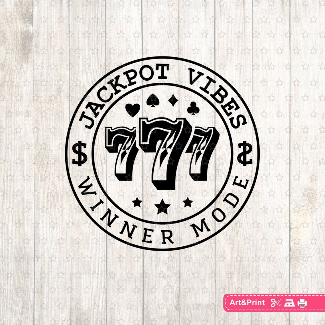 Jackpot Vibes Svg for Cricut, Winner Mode Svg, Playing Card Svg, Vegas ...
