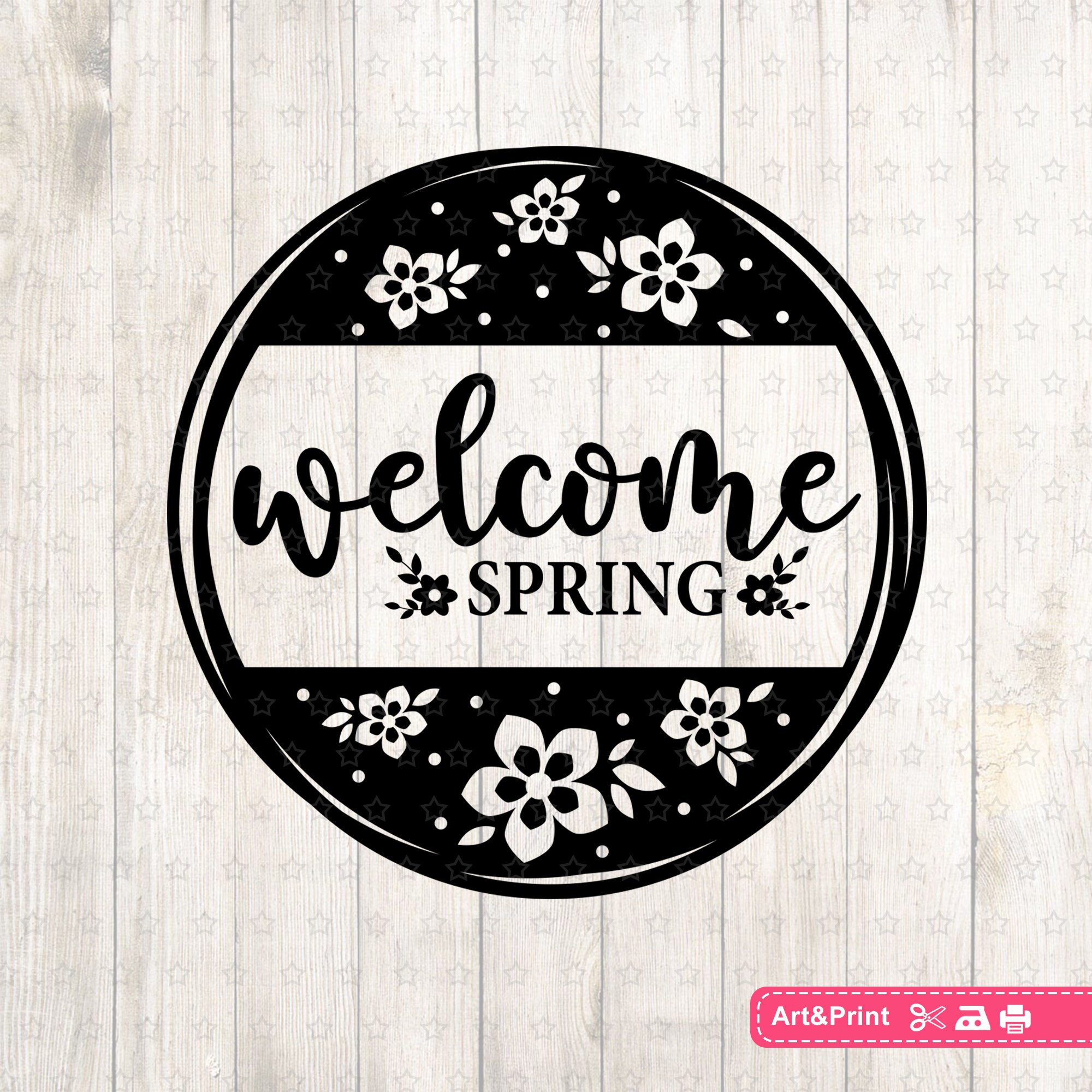 Welcome Spring Sign Svg for Cricut Spring Door Ring Svg - Etsy