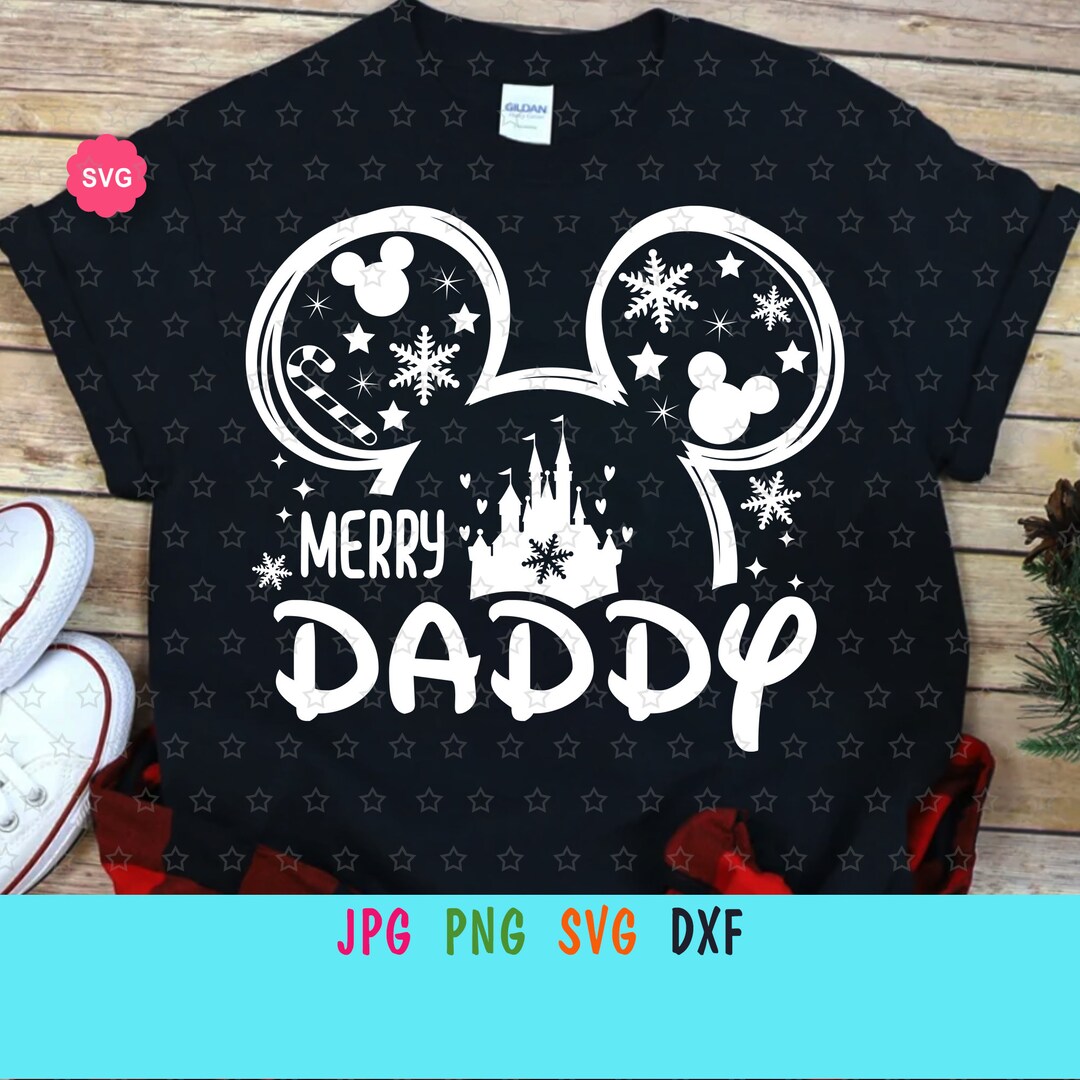 Mouse Merry Daddy Svg for Cricut, Christmas Dad Svg, Christmas Svg ...