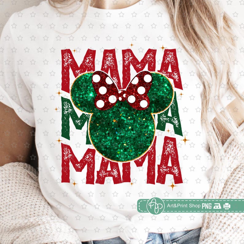 Mouse Mama Head Png, Christmas Mama Png, Family Vacation Png, Mama ...