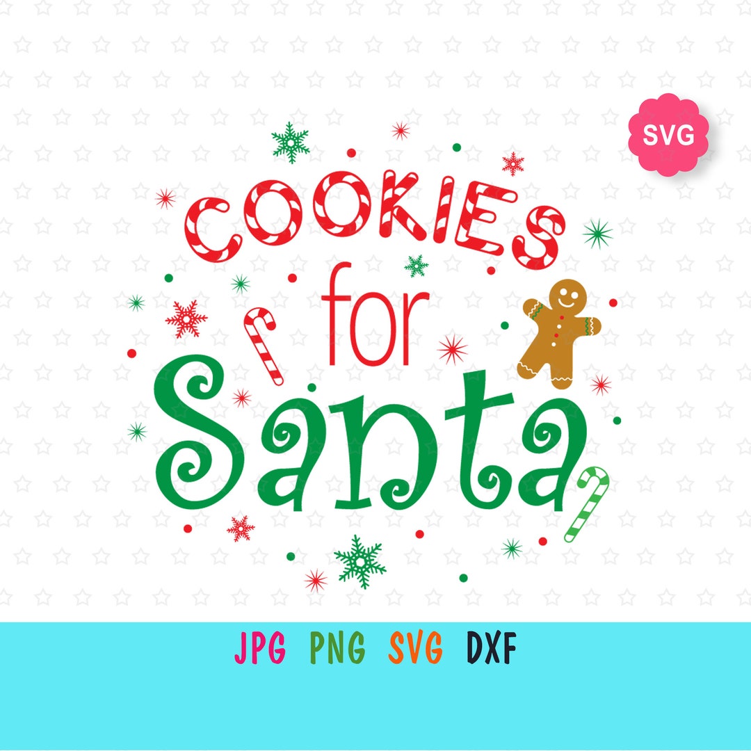 Cookies for Santa Svg for Cricut, Christmas Monogram Print for Cookies ...