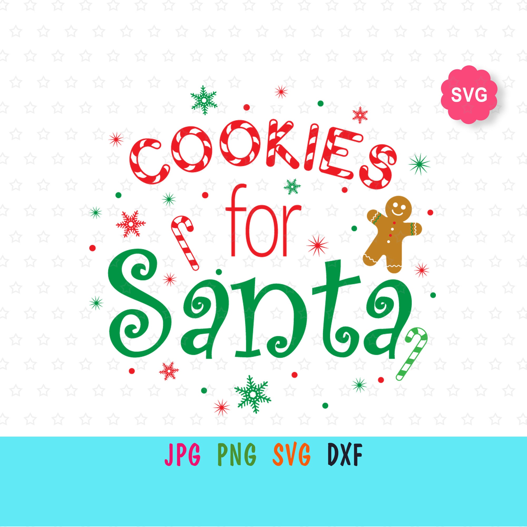 Cookies for Santa Svg for Cricut Christmas Monogram Print for | Etsy