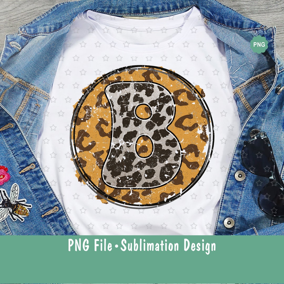 Letter B Leopard Cowhide Png, Personalized Letter Sublimation, Monogram ...