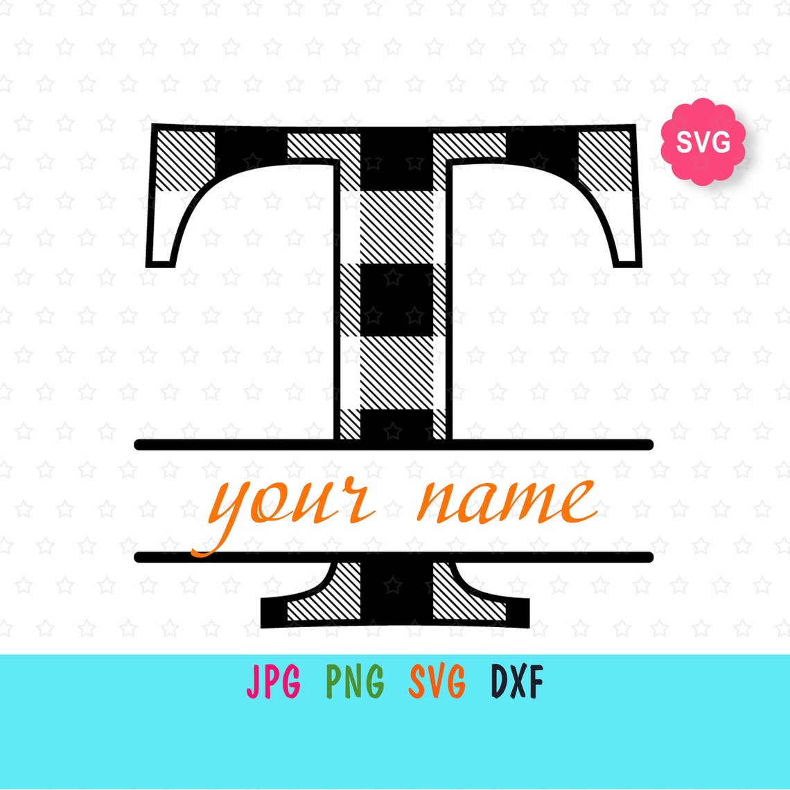 Split Monogram SVG for Cricut, Letter T Monogram Print for T-shirt ...