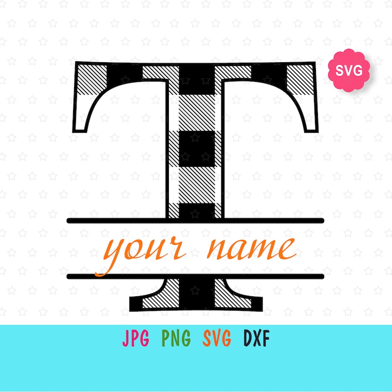 Split Monogram SVG for Cricut Letter T Monogram Print for | Etsy