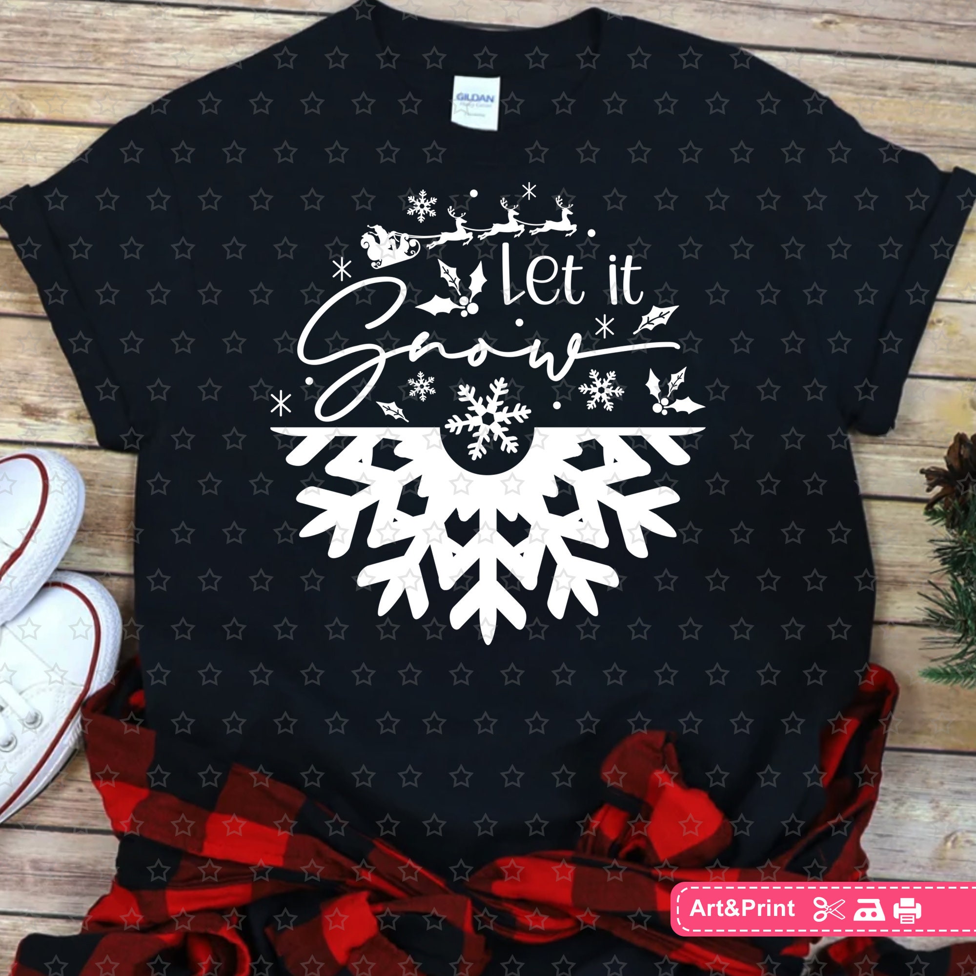 Let It Snow Decor Svg for Cricut, Christmas Sign Svg, Holiday Shirt Svg ...
