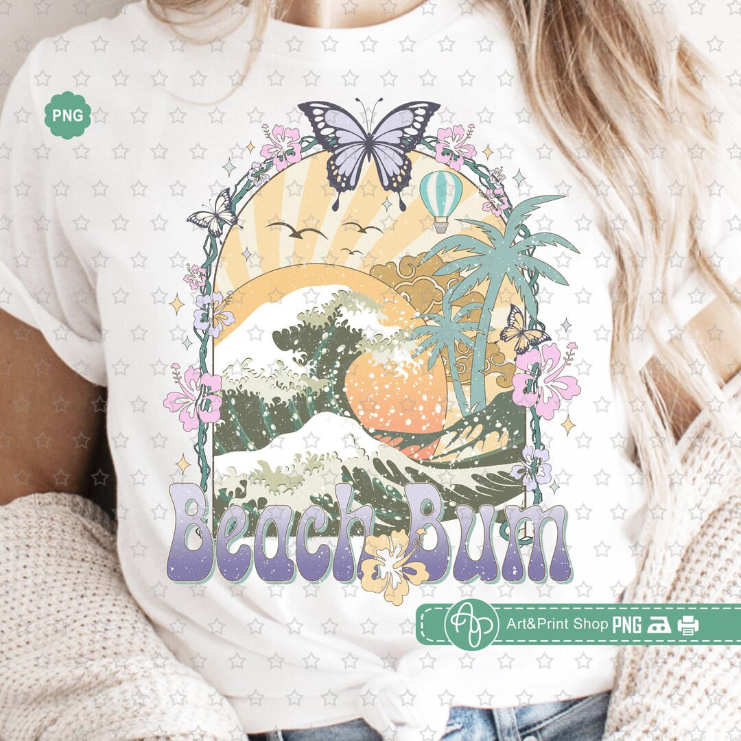 Beach Bum Png, Hello Summer Png, Beach Vibes Png, Wave Png, Summer ...