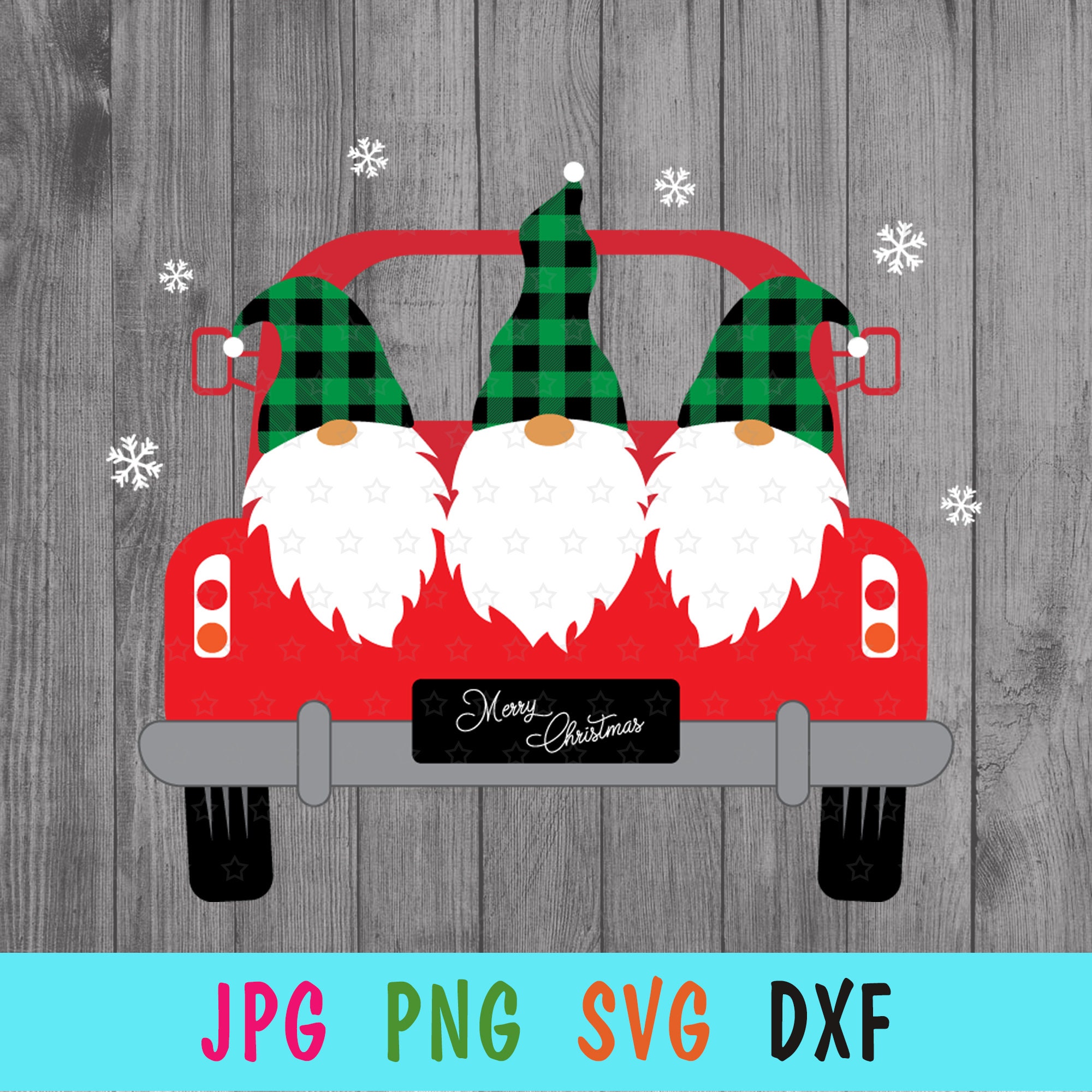 Christmas truck with gnomes SVG for cricut Holiday gnomes | Etsy