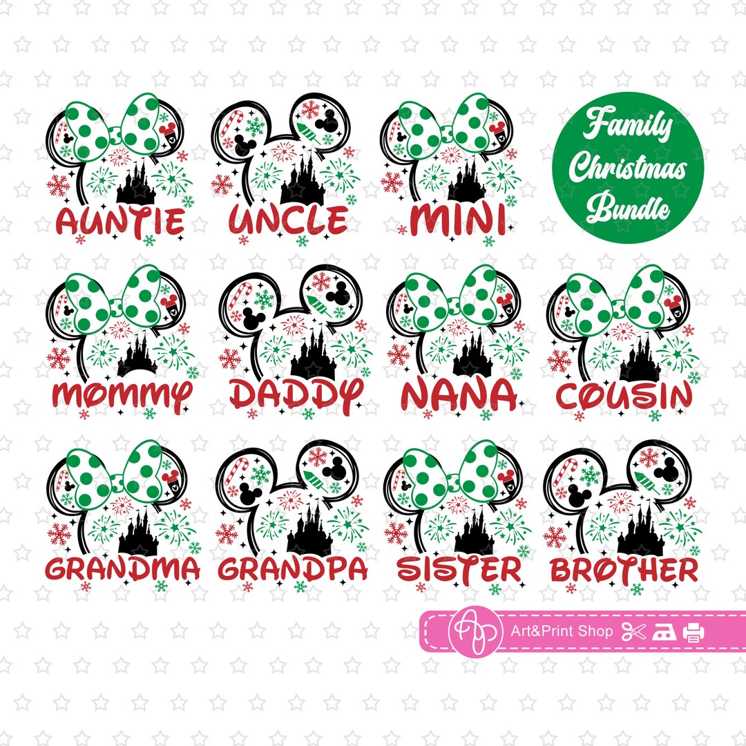 Christmas Family Bundle Svg for Cricut, Mouse Family Svg, Christmas ...