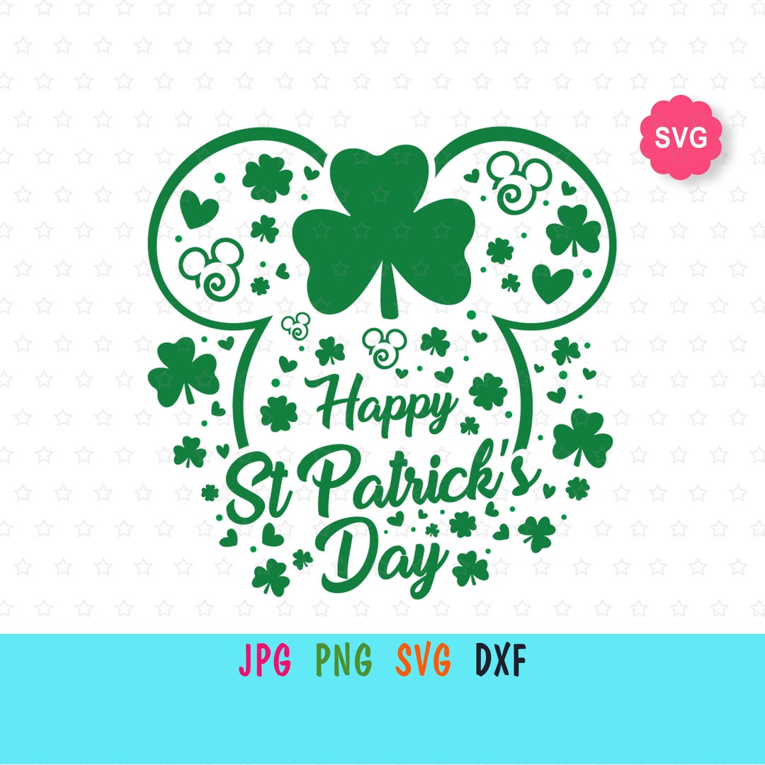Mouse St Patricks Day Svg for Cricut, Mouse Shamrock Print for T-shirt ...