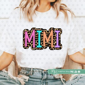 Retro Mimi Leopard Png, Birthday Mimi Png, Mothers Day Png, Bright ...