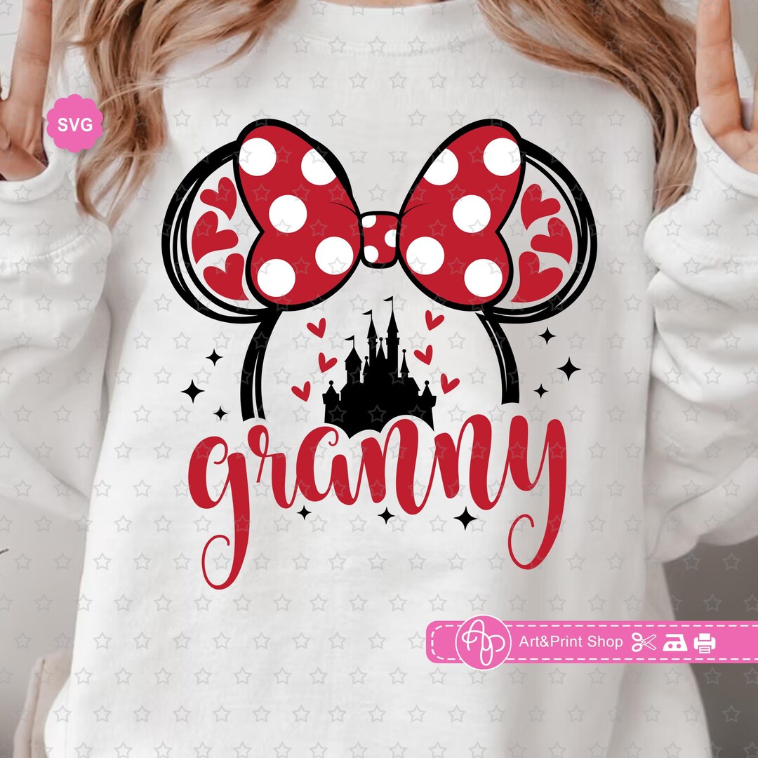Mouse Granny Svg for Cricut, Granny Shirt Svg, Grandma Svg, Mouse Ears ...