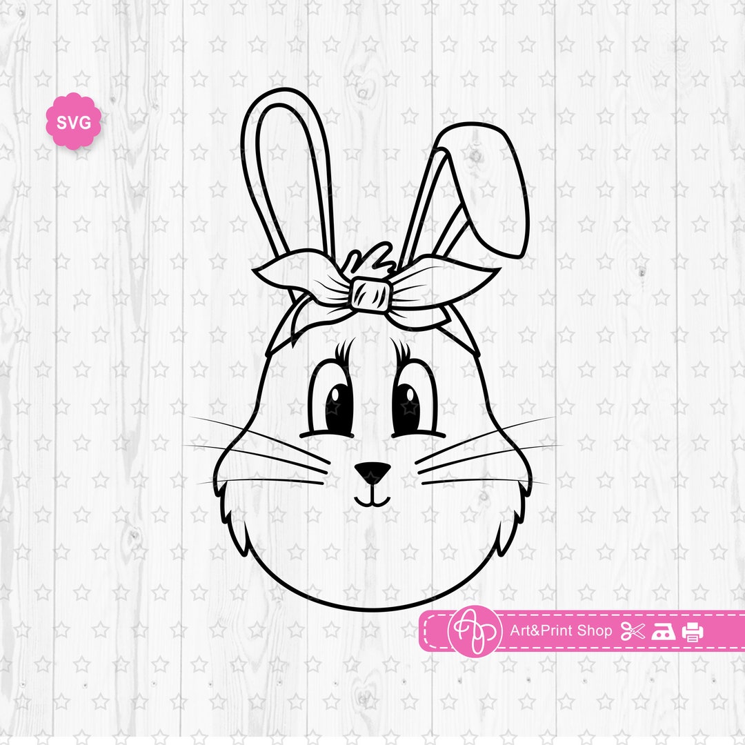 Easter Bunny Face Svg for Cricut, Happy Easter Svg, Bunny Svg, Bunny ...