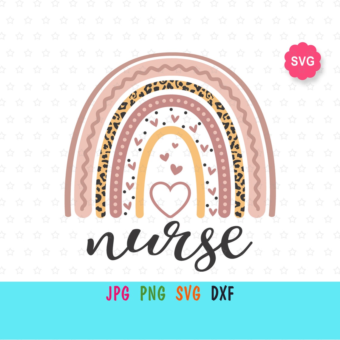 Boho Rainbow Nurse Svg for cricut Nurse life print for | Etsy