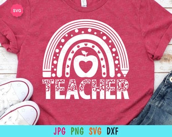 Rainbow Teacher Svg for Cricut Back to School Print for - Etsy