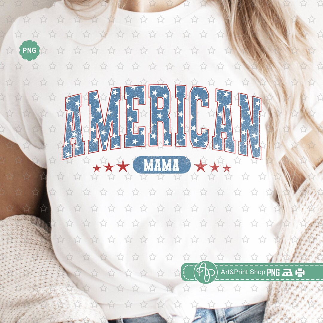 Retro American Mama Png, Happy 4th of July Png, Patriotic Mama Png ...