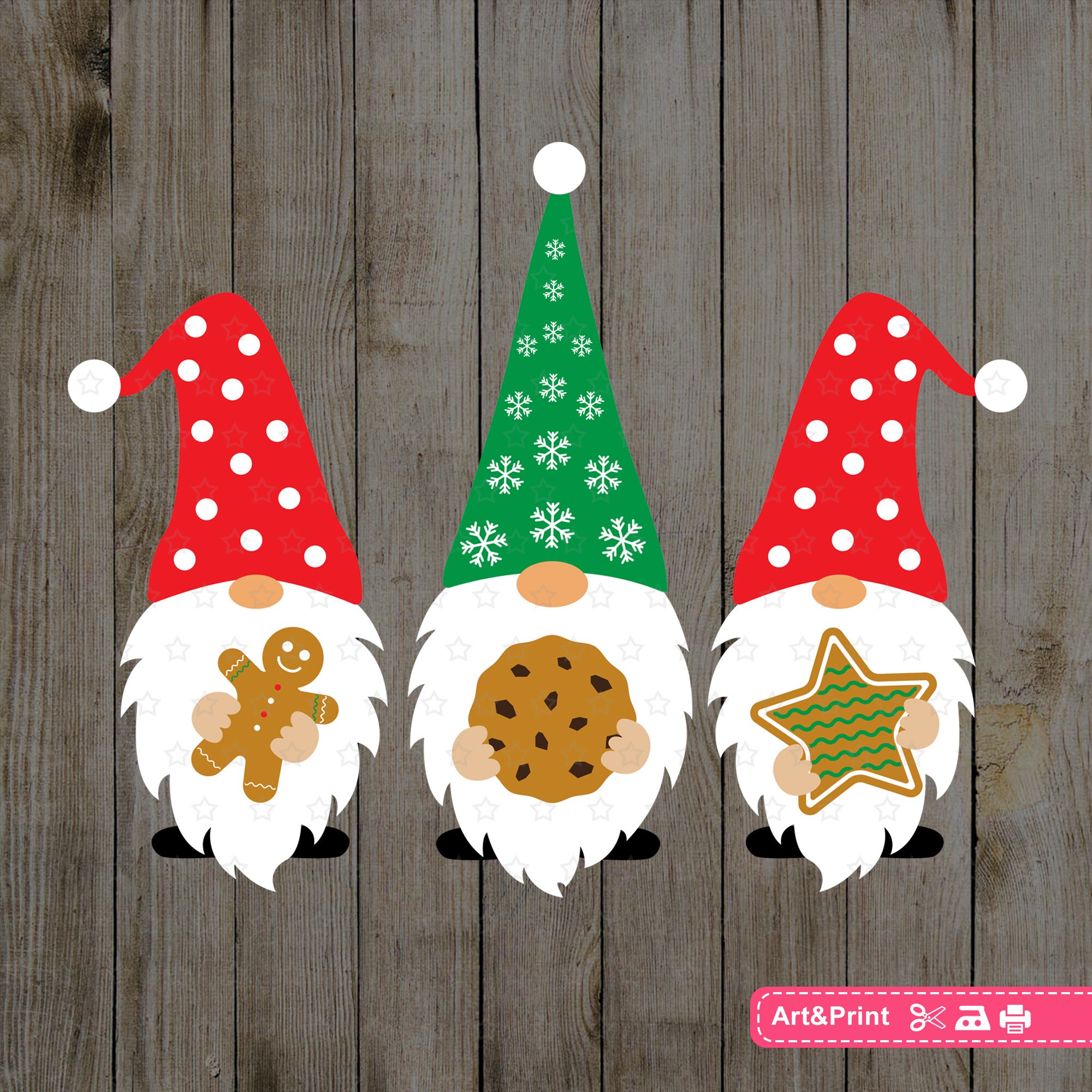 Gnomes With Cookies Svg for Cricut Christmas Gnomes Print for - Etsy
