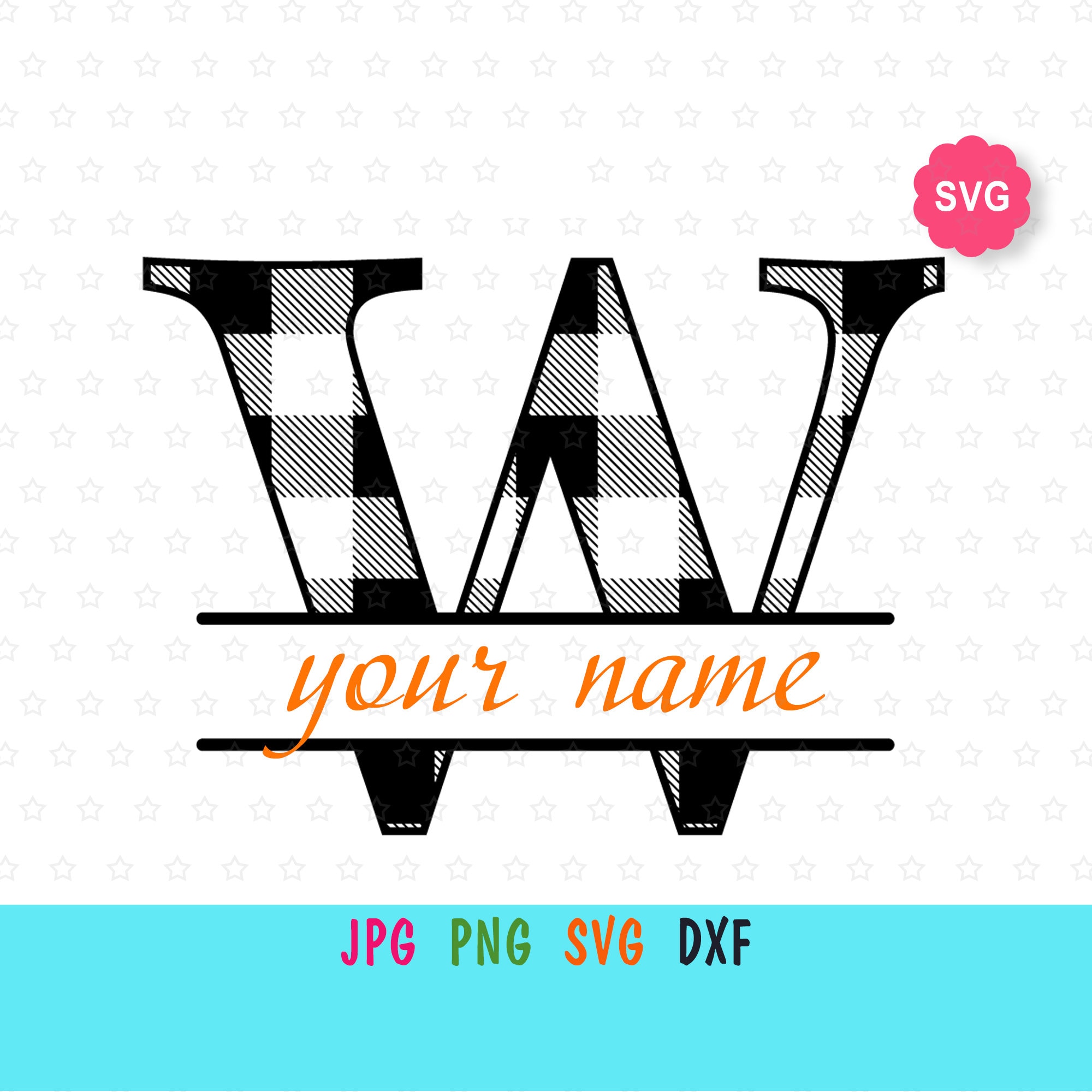 Split Monogram SVG for Cricut Letter W Monogram Print for - Etsy