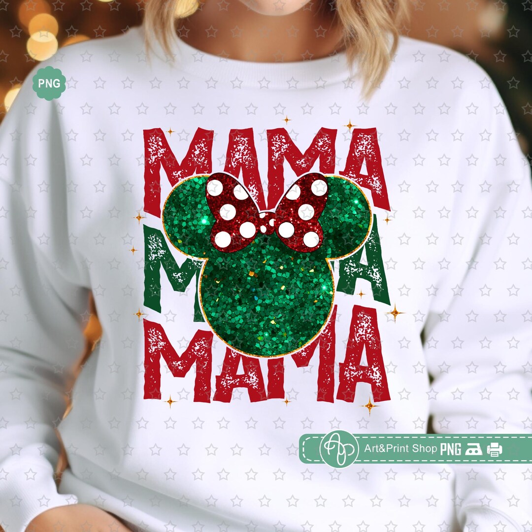 Mouse Mama Head Png, Christmas Mama Png, Family Vacation Png, Mama ...