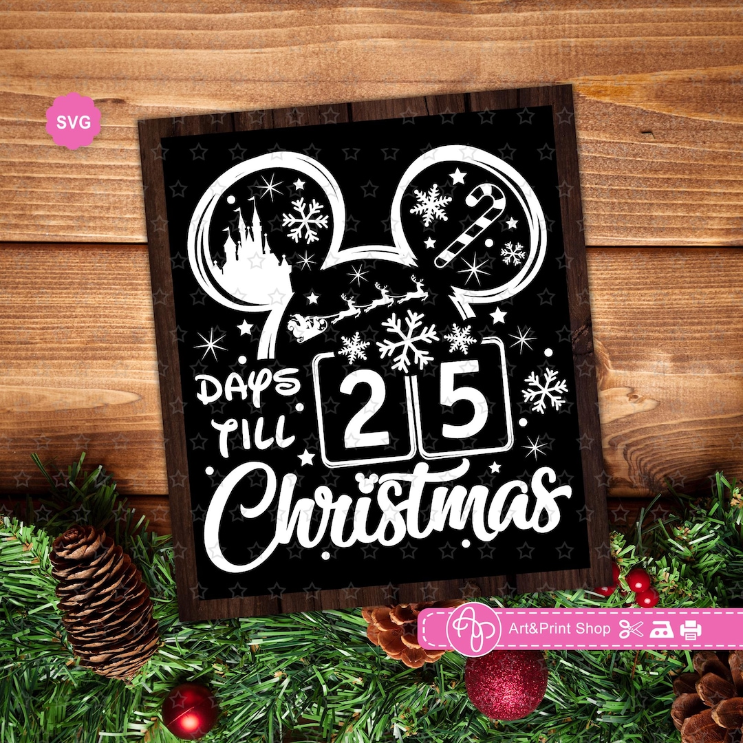 Mouse Christmas Countdown Svg for Cricut, Mouse Calendar Svg, Christmas ...