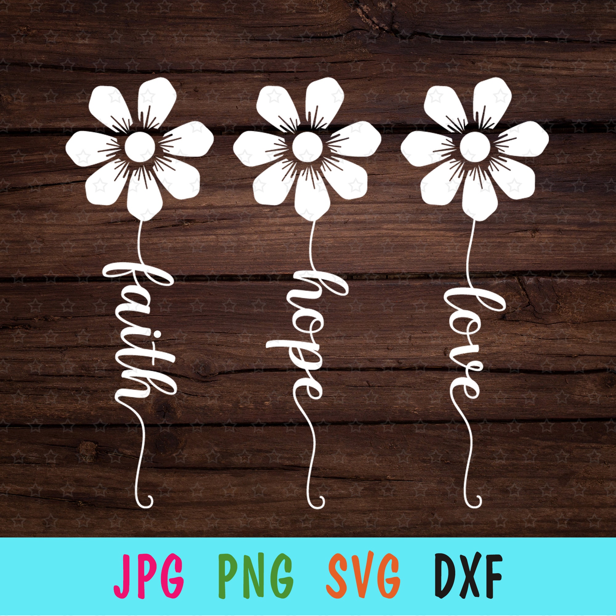 Faith Hope Love Flower SVG for Cricut Religious Silhouette - Etsy