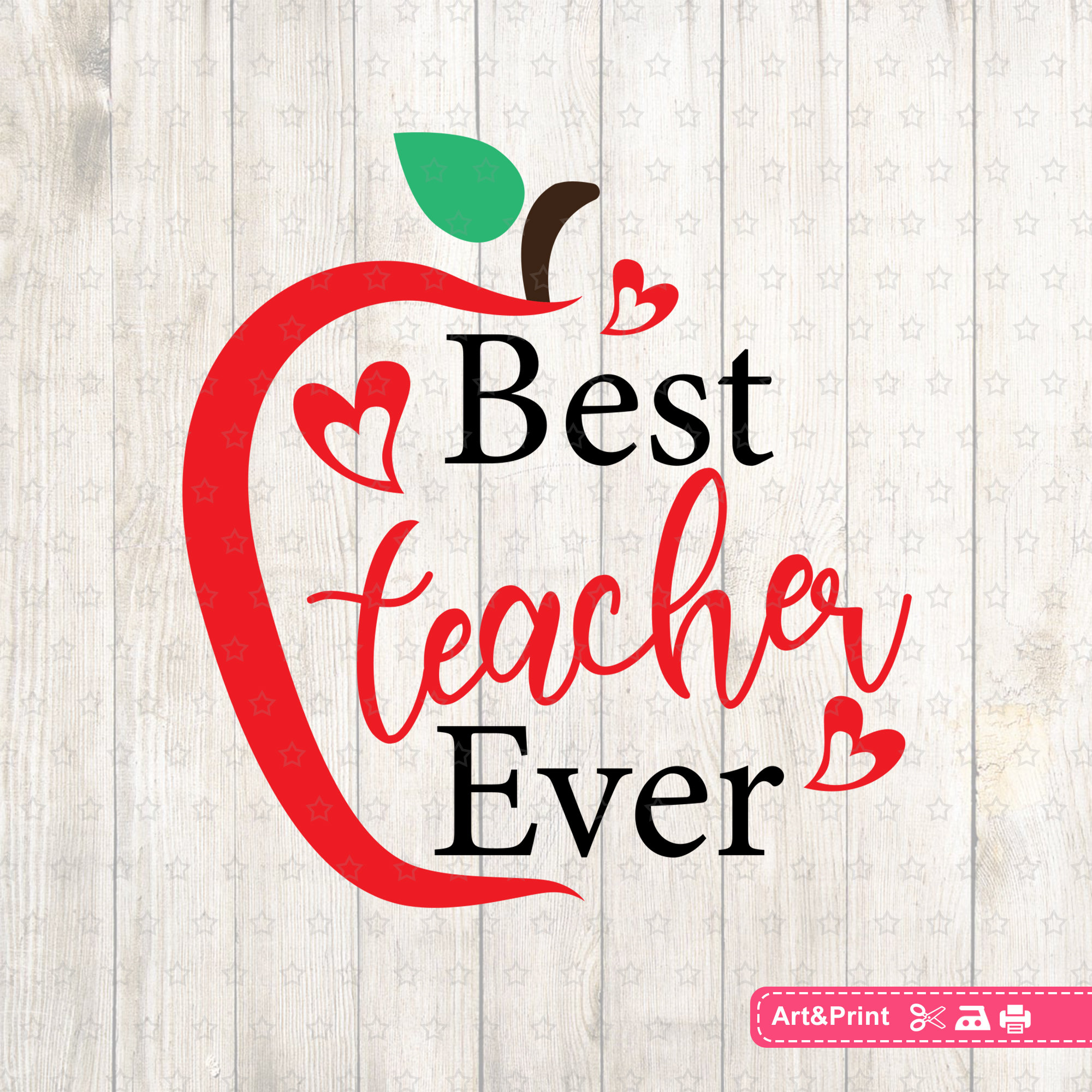 Apple Best Teacher Ever Svg for Cricut Teacher Svg Back to | Etsy