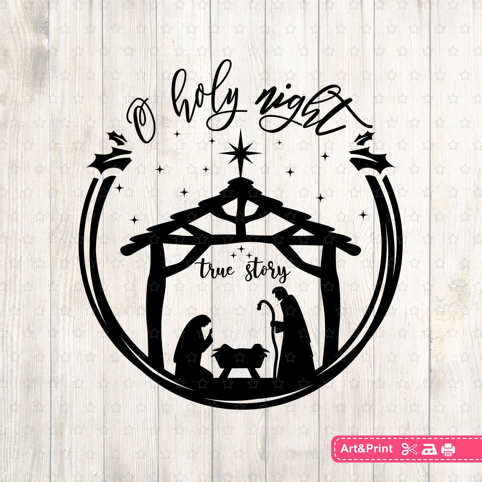 O Holy Night Svg for Cricut Merry Christmas Print for - Etsy