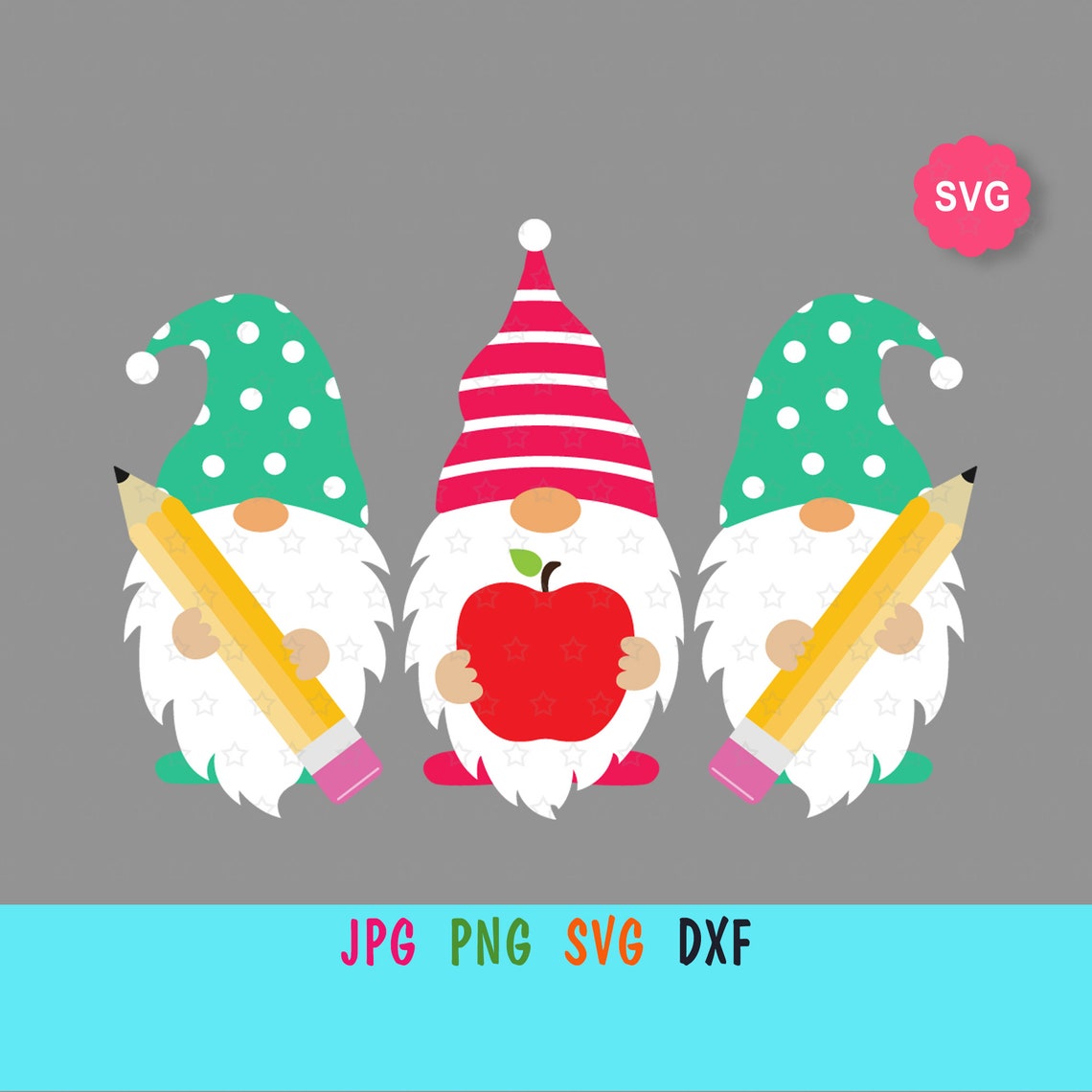 School Gnomes SVG for Cricut Back to School Print for - Etsy UK
