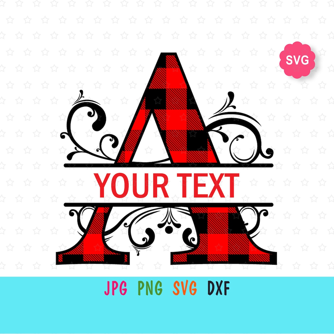 Christmas Split Monogram SVG for Cricut, Letter A Monogram Print for T ...