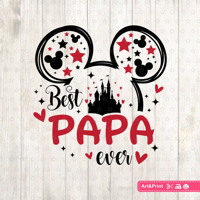Mouse Best Papa Ever Svg for Cricut, Fathers Day Print for T-shirt ...