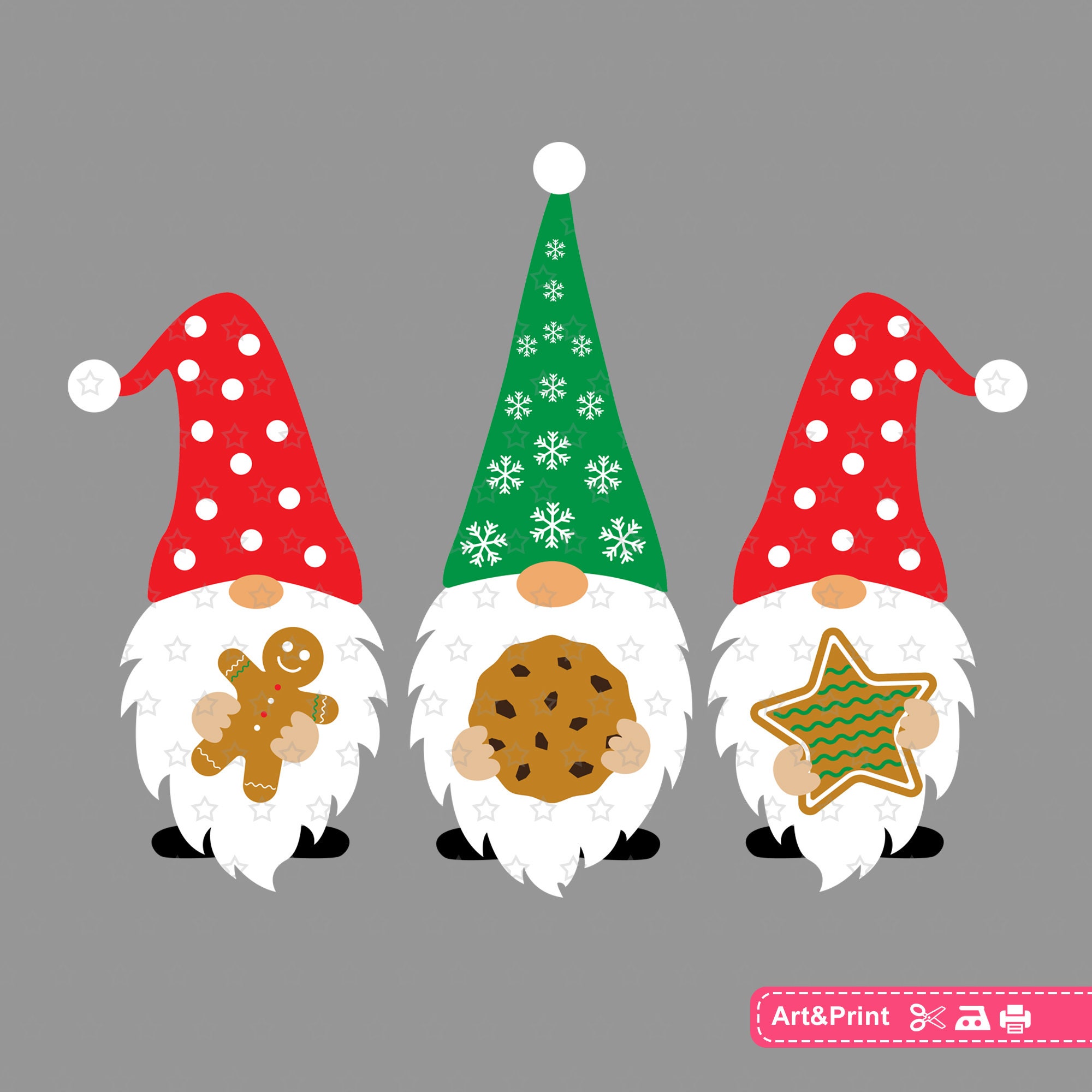 Gnomes With Cookies Svg for Cricut Christmas Gnomes Print for - Etsy