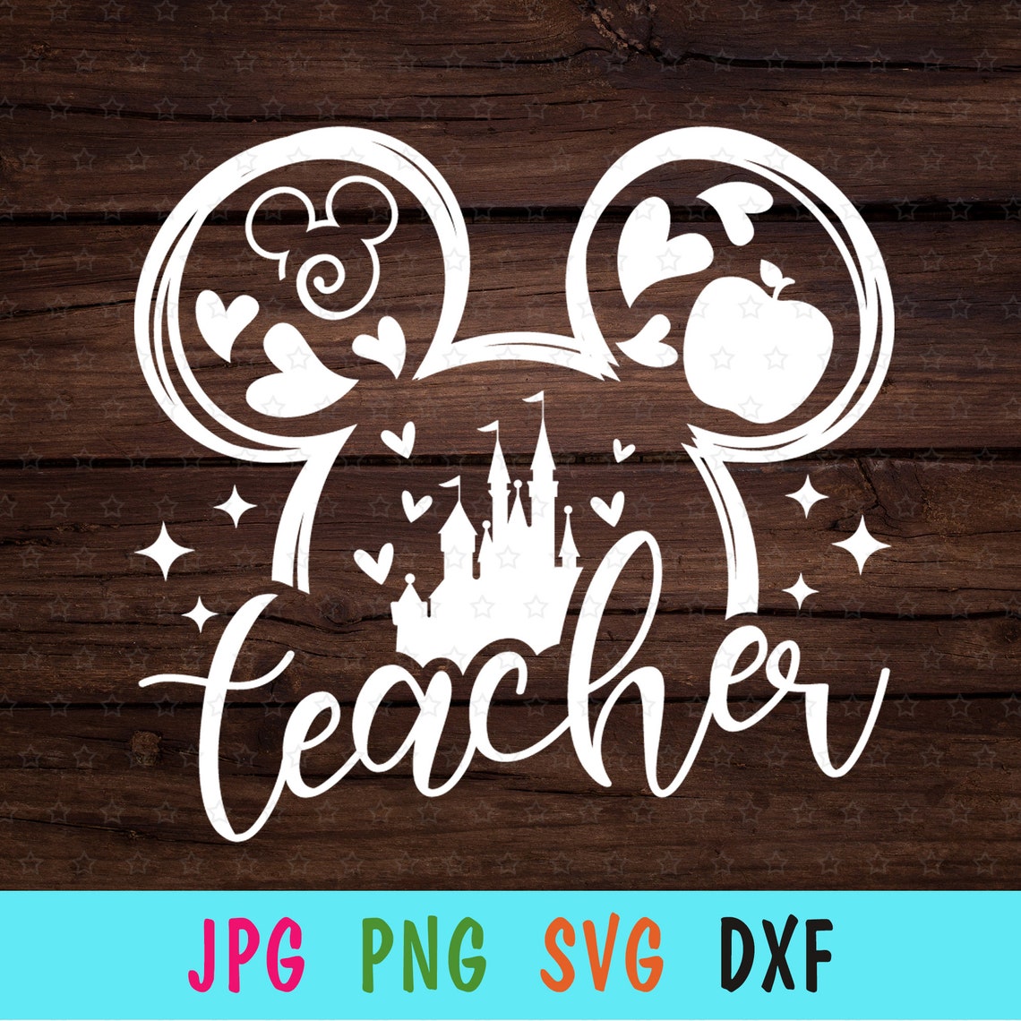 Disney teacher Svg for cricut Mickey teacher print for | Etsy