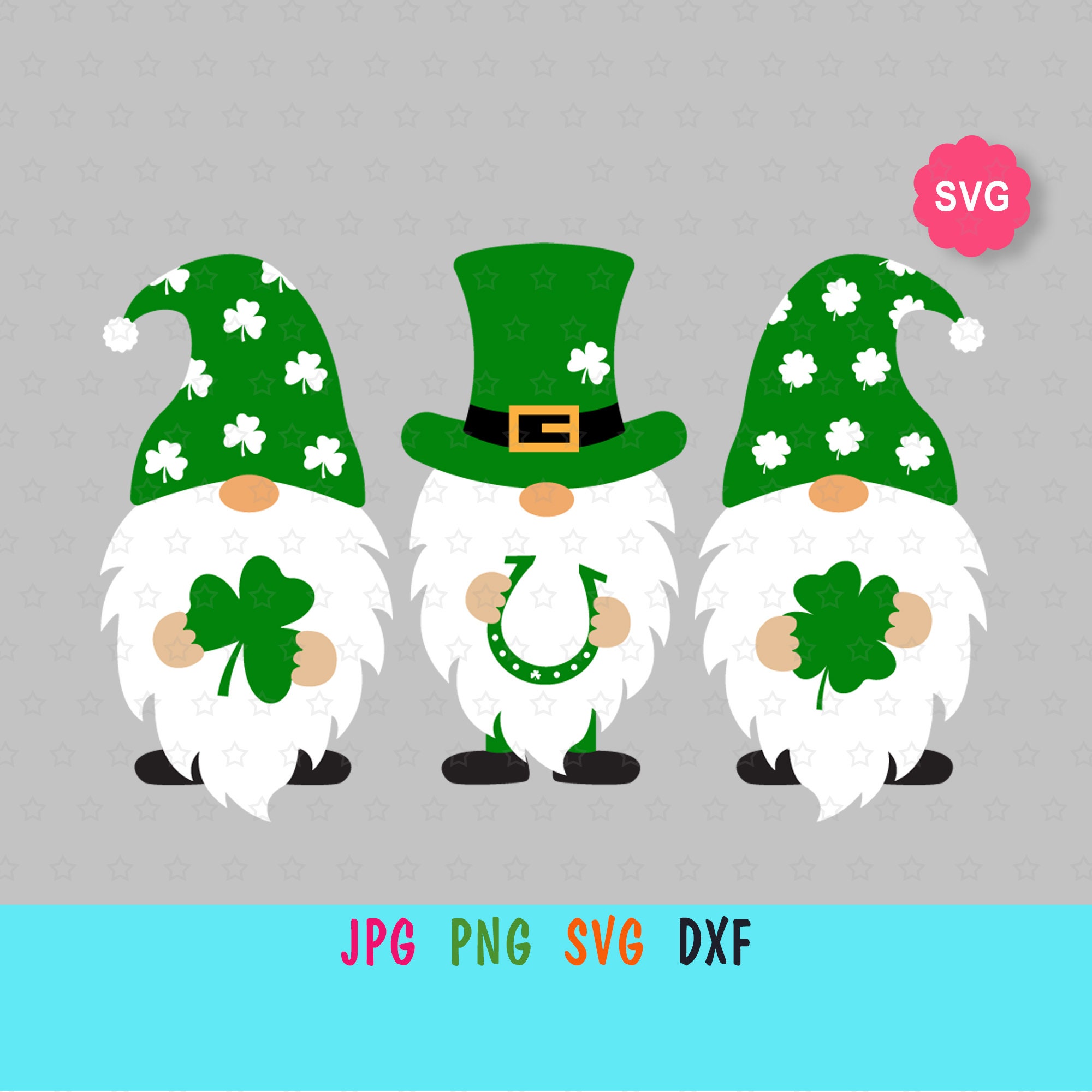 St Patrick's Day Gnomes SVG for Cricut, Irish Gnomes Print for T-shirt ...