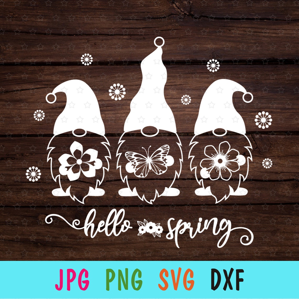 Spring Gnomes SVG for Cricut, Hello Spring Print for T-shirt, Gnomes ...