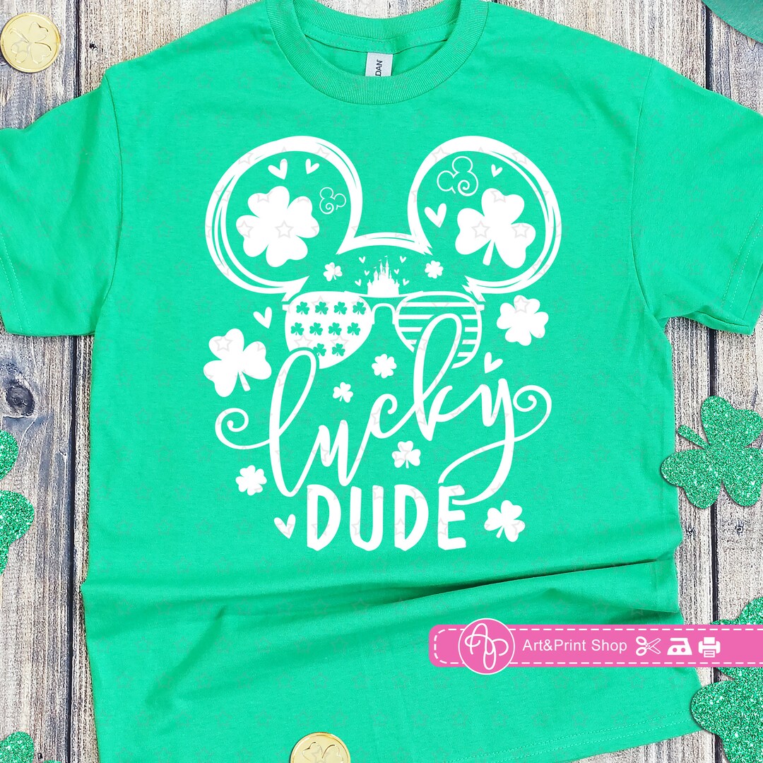 Mouse Lucky Dude SVG for Cricut, St Patricks Day Print for T-shirt ...