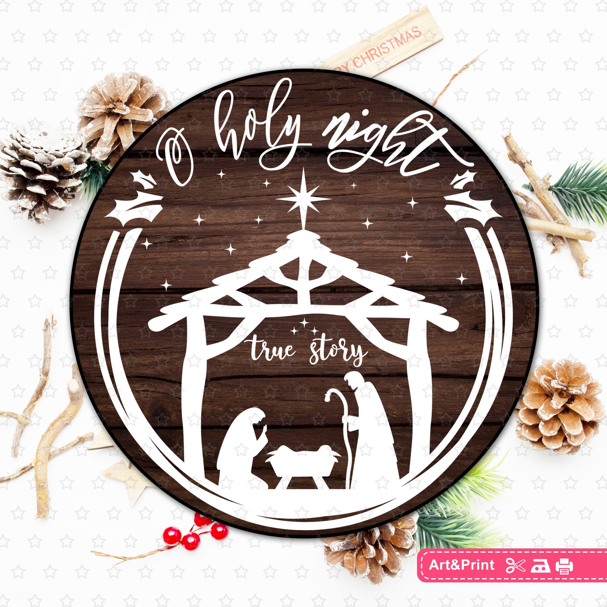 O Holy Night Svg for Cricut Merry Christmas Print for - Etsy